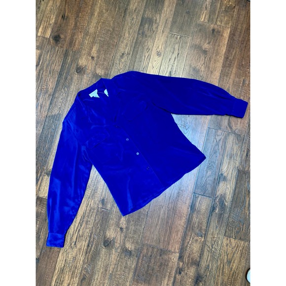 Dior | Tops | Vintage Christian Dior Cobalt Blue Chemise Blouse | Poshmark
